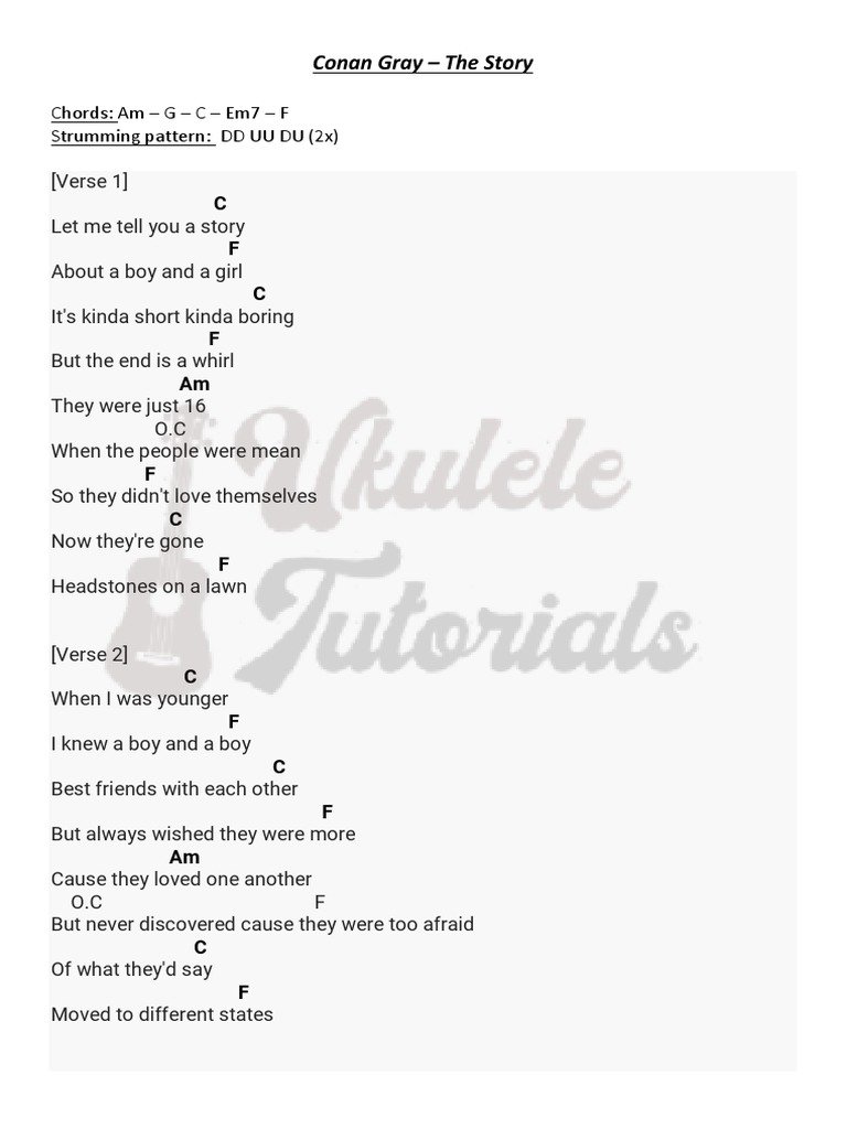 Conan Gray - The Story | Download Free PDF | Song Structure