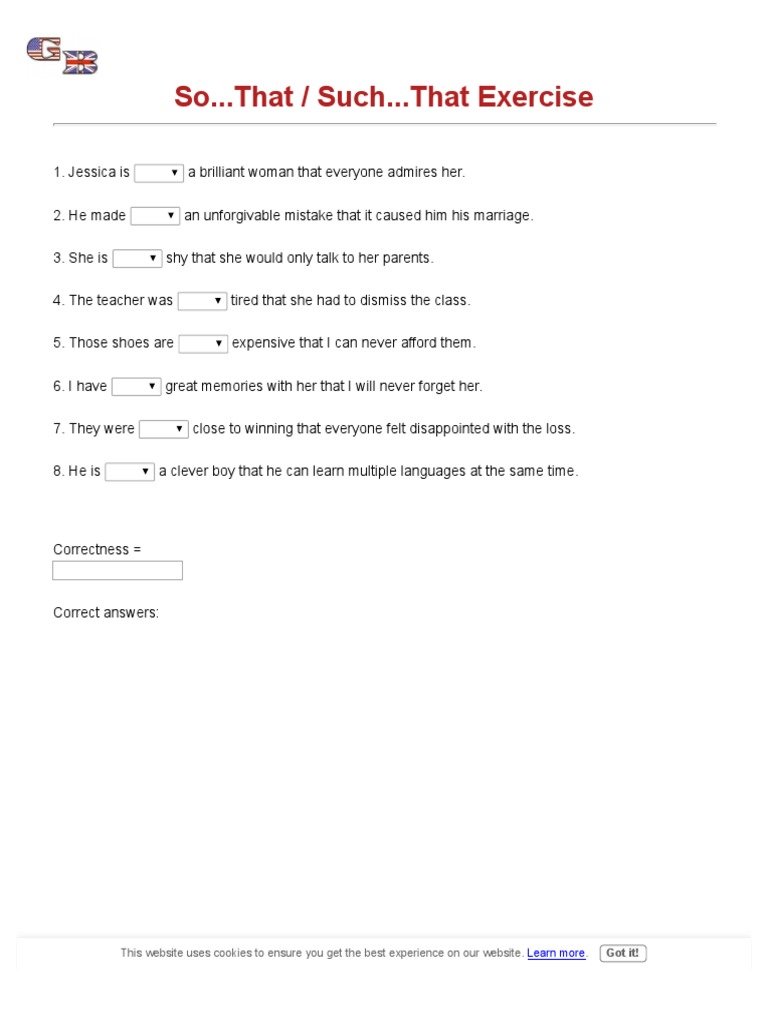 So... That - Such... That Exercise | PDF