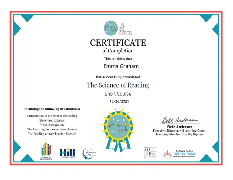 Science of Reading Certificate | PDF