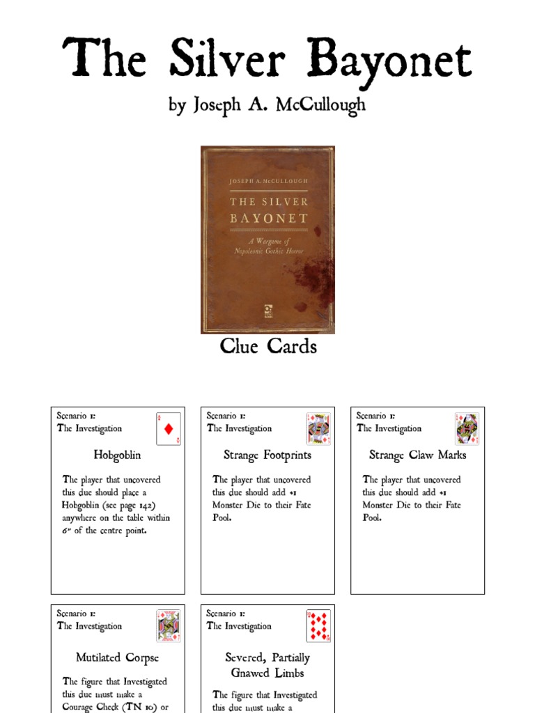 Silver Bayonet - Clue Cards | PDF | Werewolves