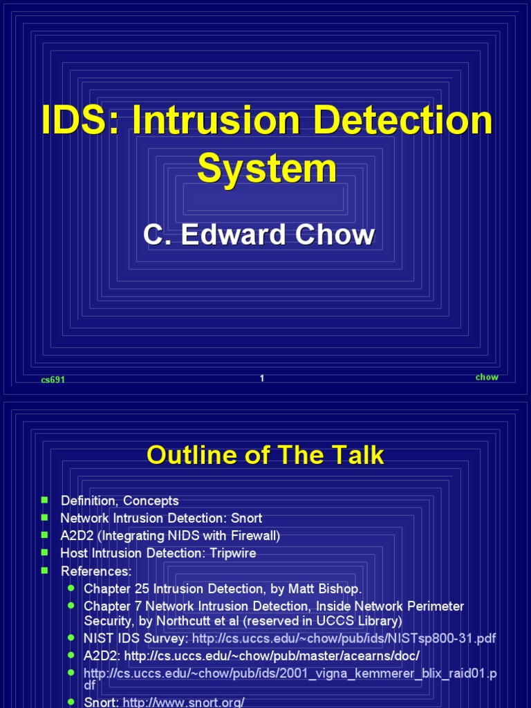 Intrusion Detection System | PDF | Firewall (Computing) | Transmission ...