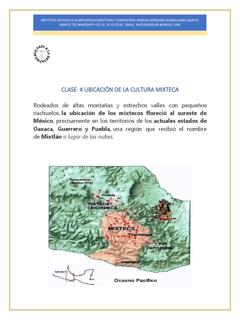 Ubicación y Zonas de la Cultura Mixteca | PDF | México