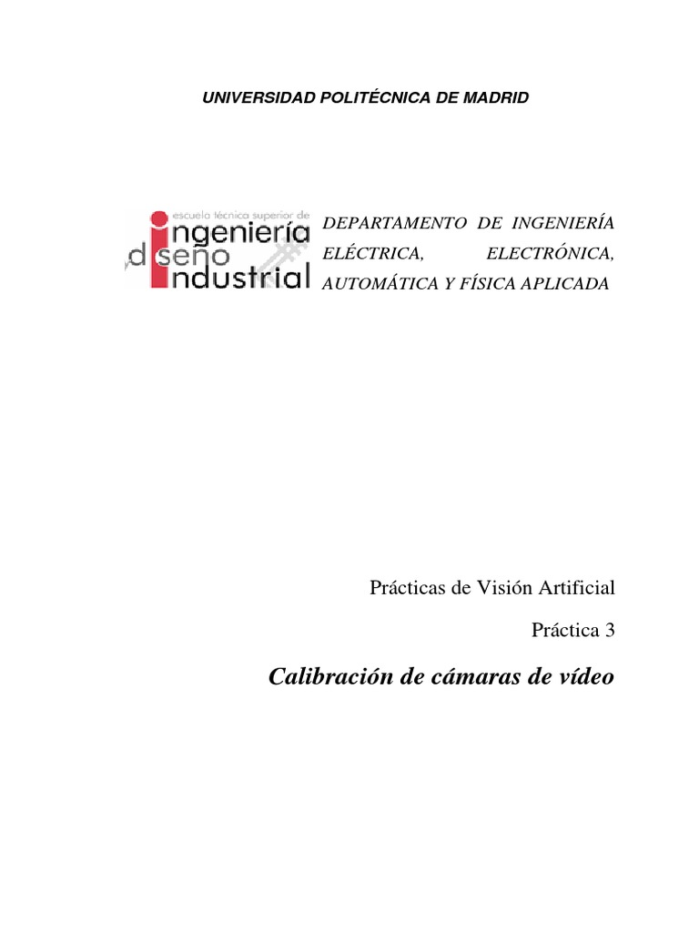 Calibración de Cámaras de Vídeo en MATLAB | PDF | Óptica | Visión por ...