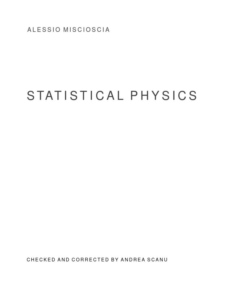 Statistical Physics | PDF | Thermodynamic Equilibrium | Phase Transition