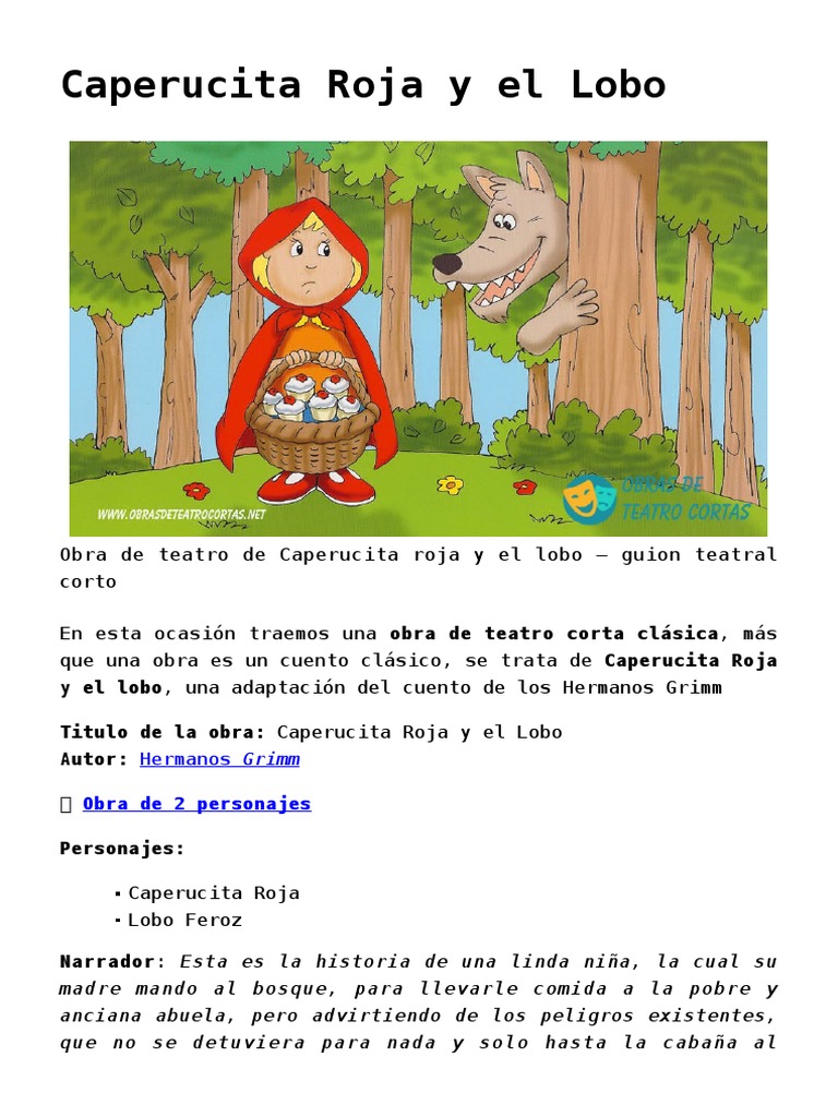 Caperucita Roja y El Lobo | PDF | Caperucita Roja