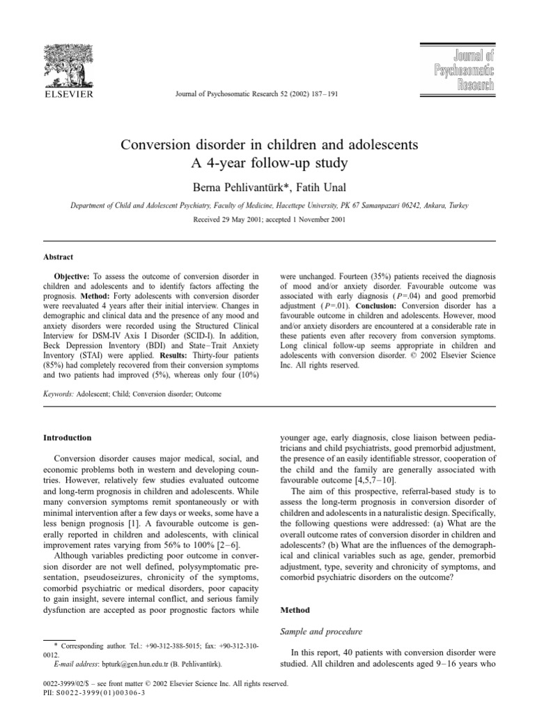 2002-Conversion Disorder in Children and Adolescents A 4-Year Follow-Up ...