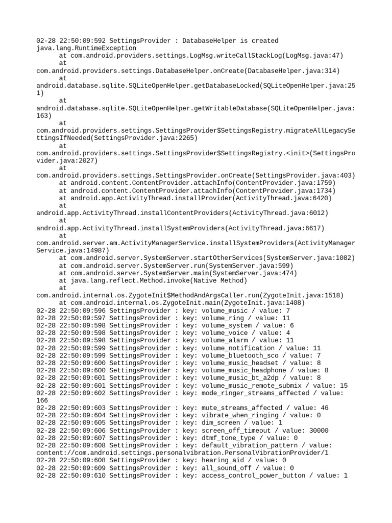 Settings Provider Pdf Java Programming Language Information Technology Management