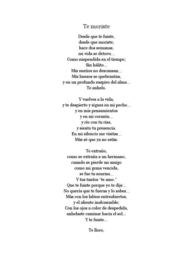 Te Moriste | PDF