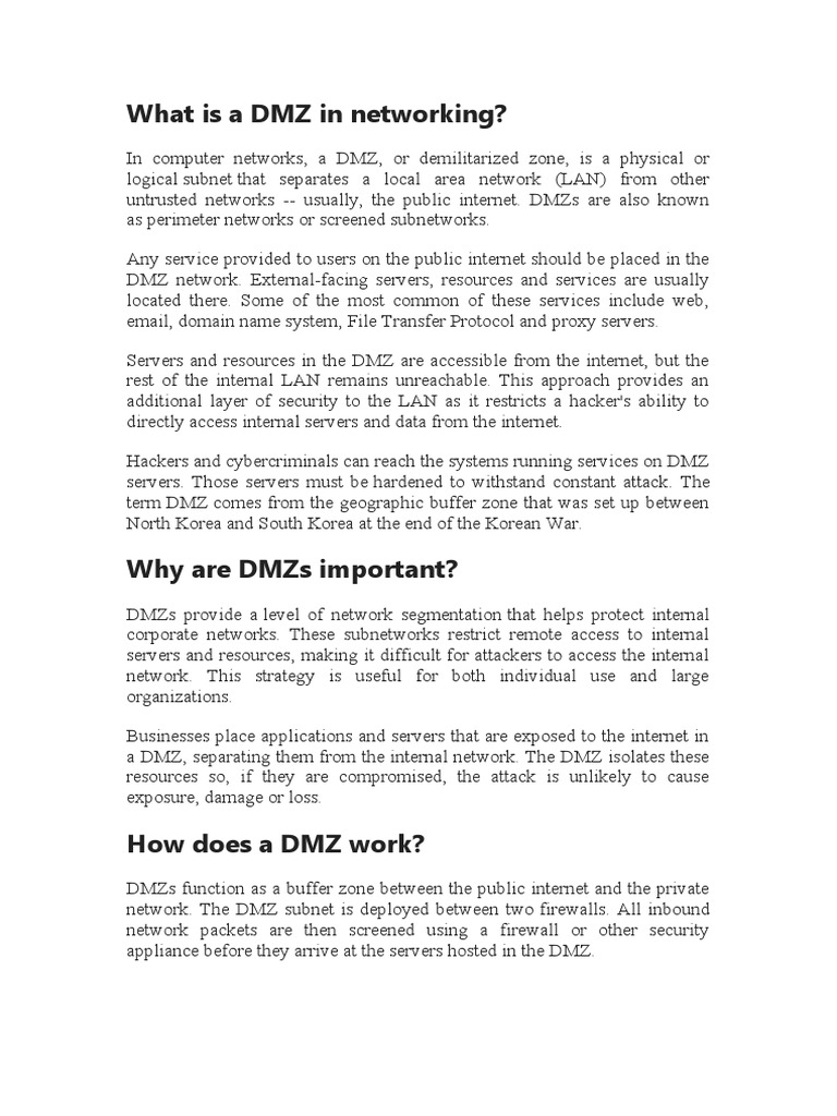 What Is A DMZ in Networking? | PDF | Computer Network | Cybercrime