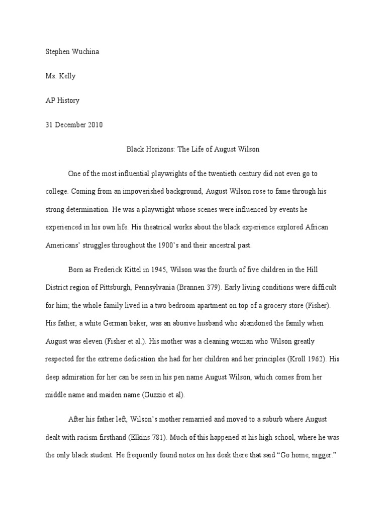 August Wilson | PDF | Fences (Play)