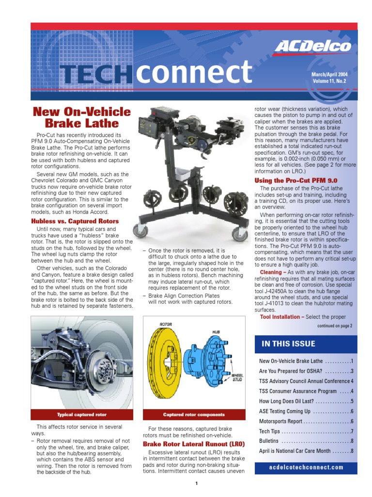 New On-Vehicle Brake Lathe: Using The Pro-Cut PFM 9.0 | PDF ...