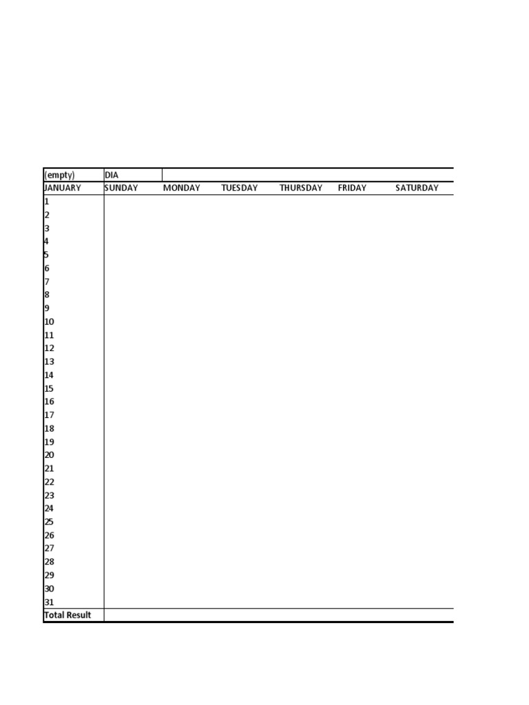 Calendario en Ingles | PDF