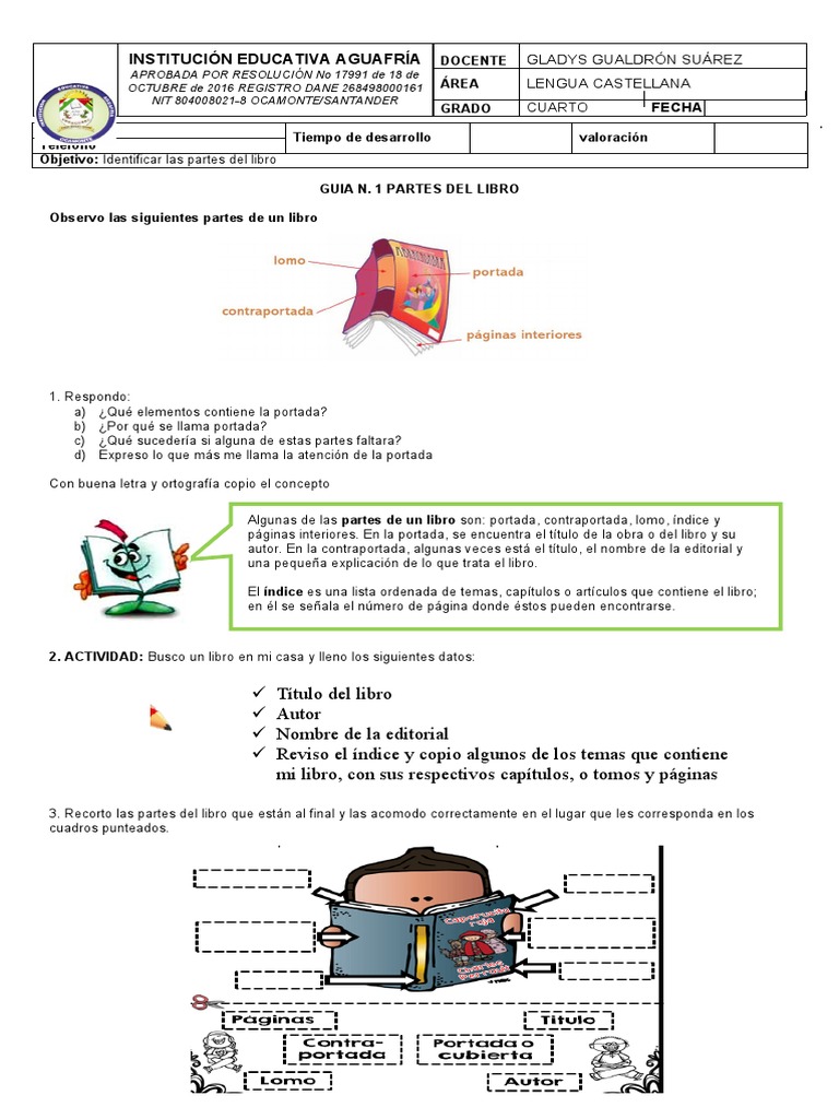 Guia 1 Partes Del Libro | PDF