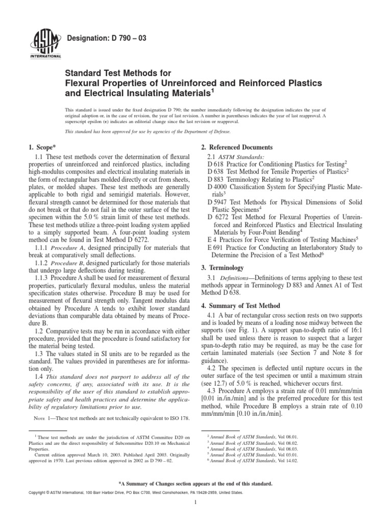 Flexural Testing ASTM D790 | PDF | Strength Of Materials | Young's Modulus