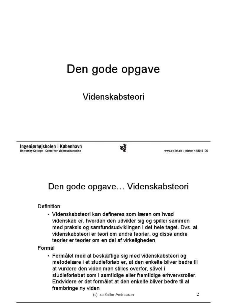 Den Gode Opgave | PDF
