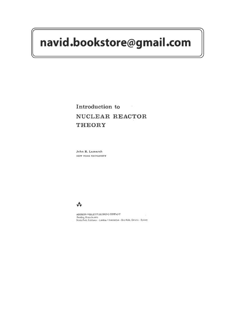 Introduction To Nuc Reactor Theory John R. Lamarsh | Download Free PDF | Nuclear Reaction ...