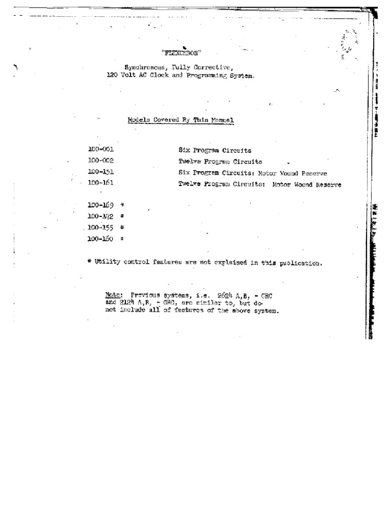 Standard Electric GRC Clock Movement Manual | PDF