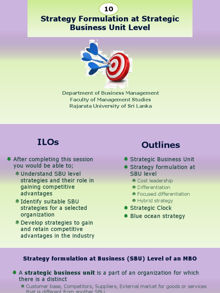 10) - SBU Strategies | PDF | Strategic Management | Competitive Advantage