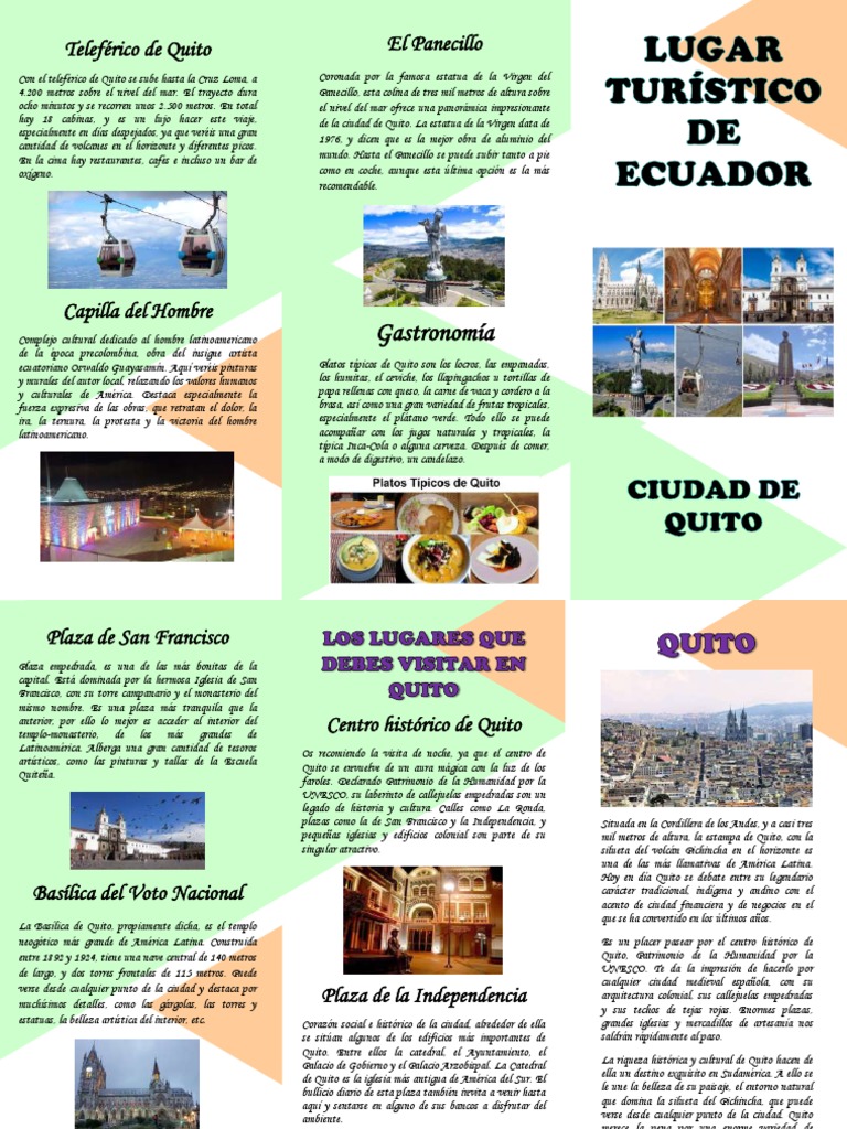 Triptico de Lugar Turistico | PDF | Ecuador