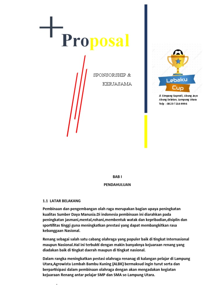 Proposal Lomba Renang | PDF