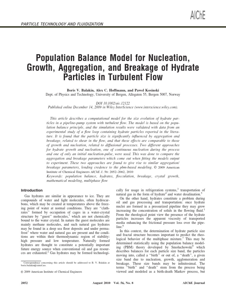 Population Balance Model Equation | PDF | Nucleation | Mathematical Model