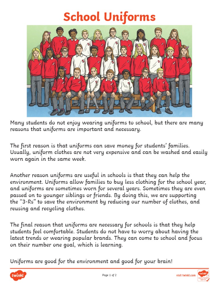 School Uniforms: Page 1 of 2 | PDF