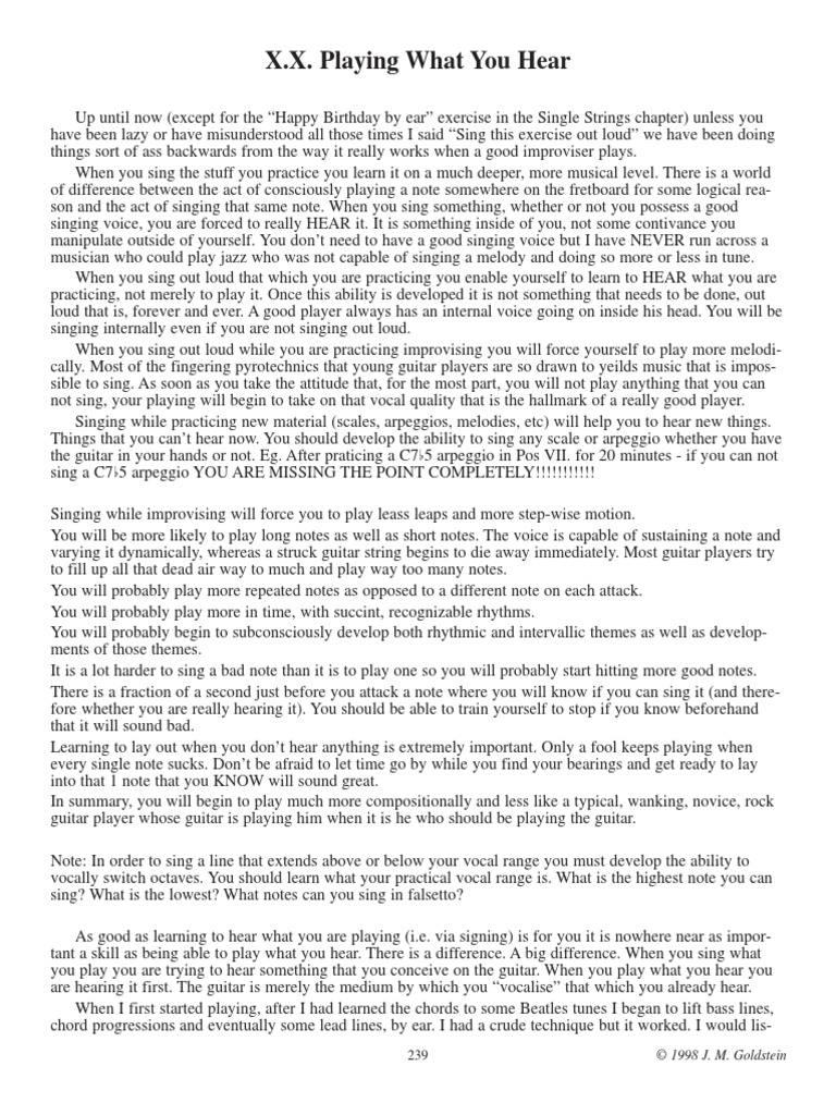 Jazz Guitar Method - Chapter 20 - Playing What You Hear | PDF | Guitars ...