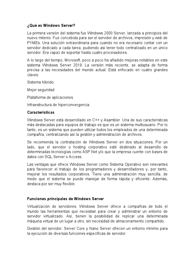 Una introducción completa a Windows Server: historia, características ...