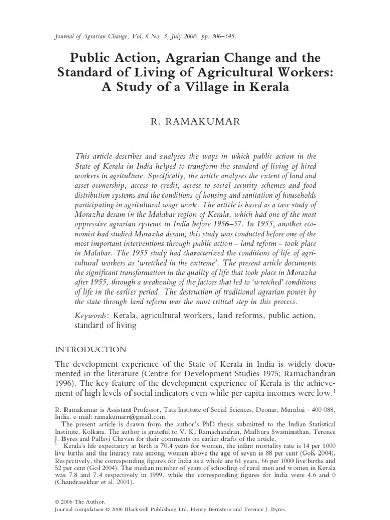 JAC Paper RR | PDF | Kerala | Poverty