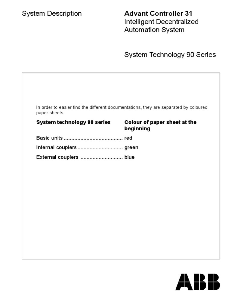 System Description Advant Controller 31 Intelligent Decentralized | PDF ...
