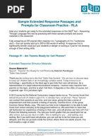 GED RLA Extended Response Format | PDF