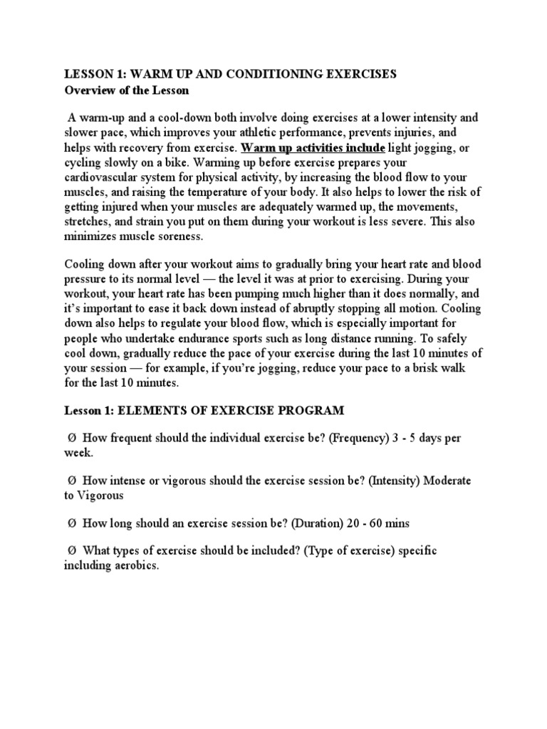 Three Types of Exercise | PDF