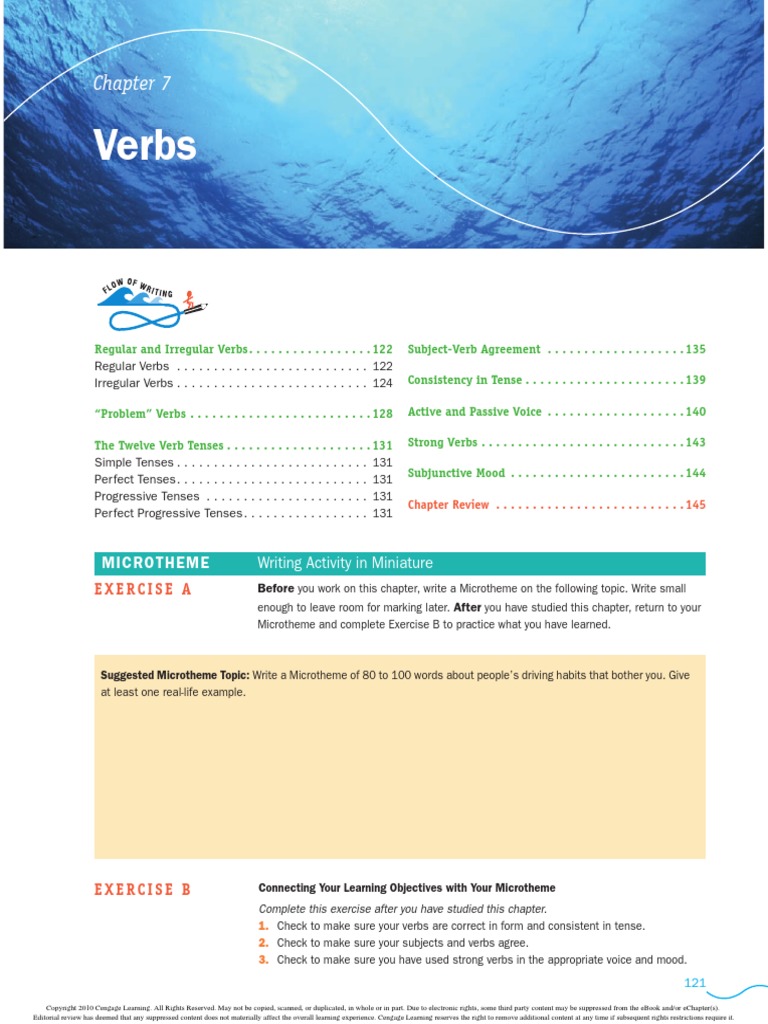 Verbs: Writing Activity in Miniature Microtheme | PDF | Grammatical ...