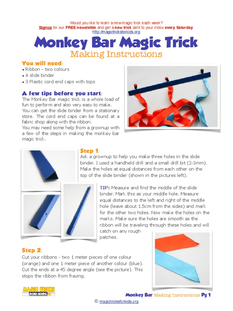 #22 Monkey Bar Magic Trick | PDF | Magic (Illusion)