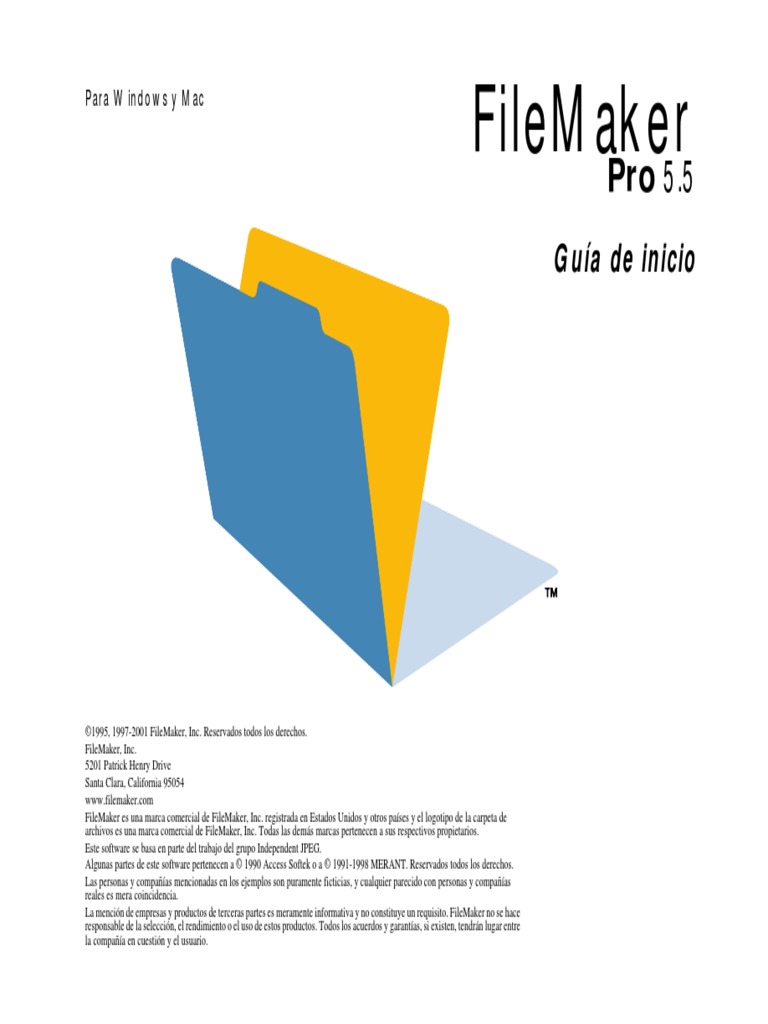 FileMaker. Pro 5.5. Guía de inicio. Para Windows y Mac | PDF ...