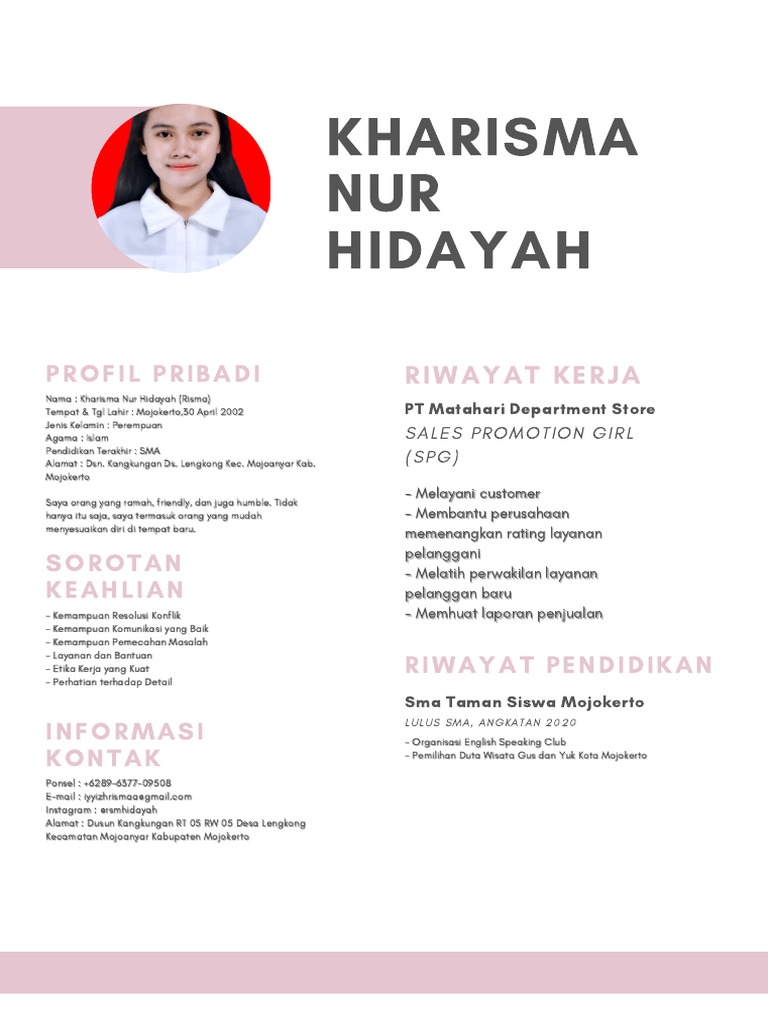 CV Kharisma Nur Hidayah 2 | PDF