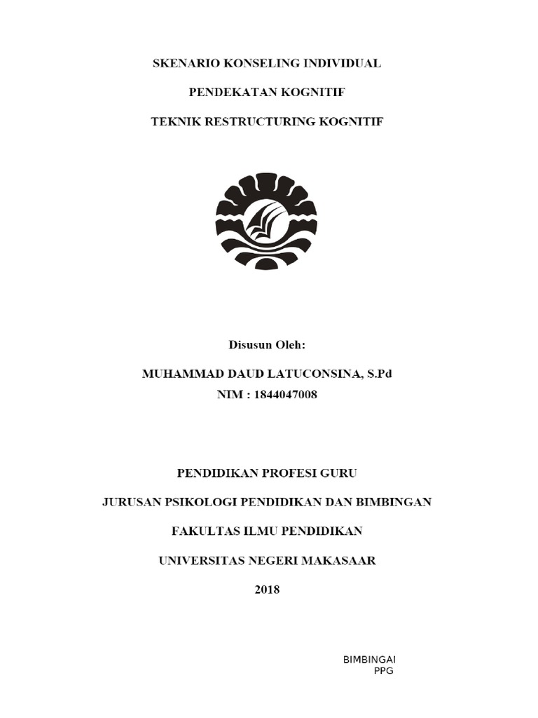 Verbatim Konseling Individual Pendekatan Kognitif Teknik Restructuring ...