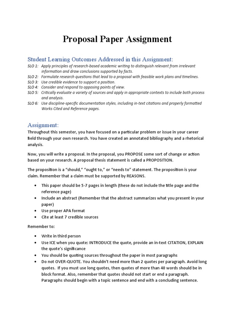 ENG 112 Proposal Paper Assignment | PDF | Citation | Logos