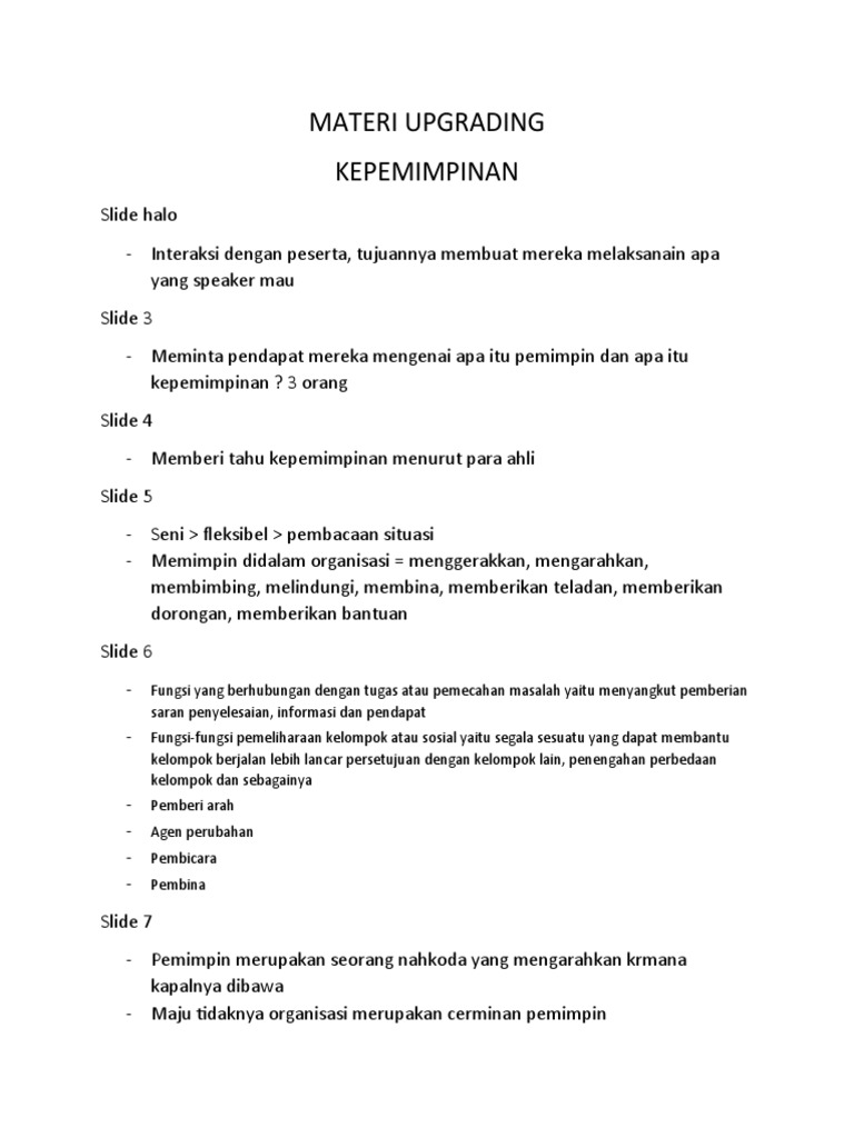 Materi Upgrading | PDF