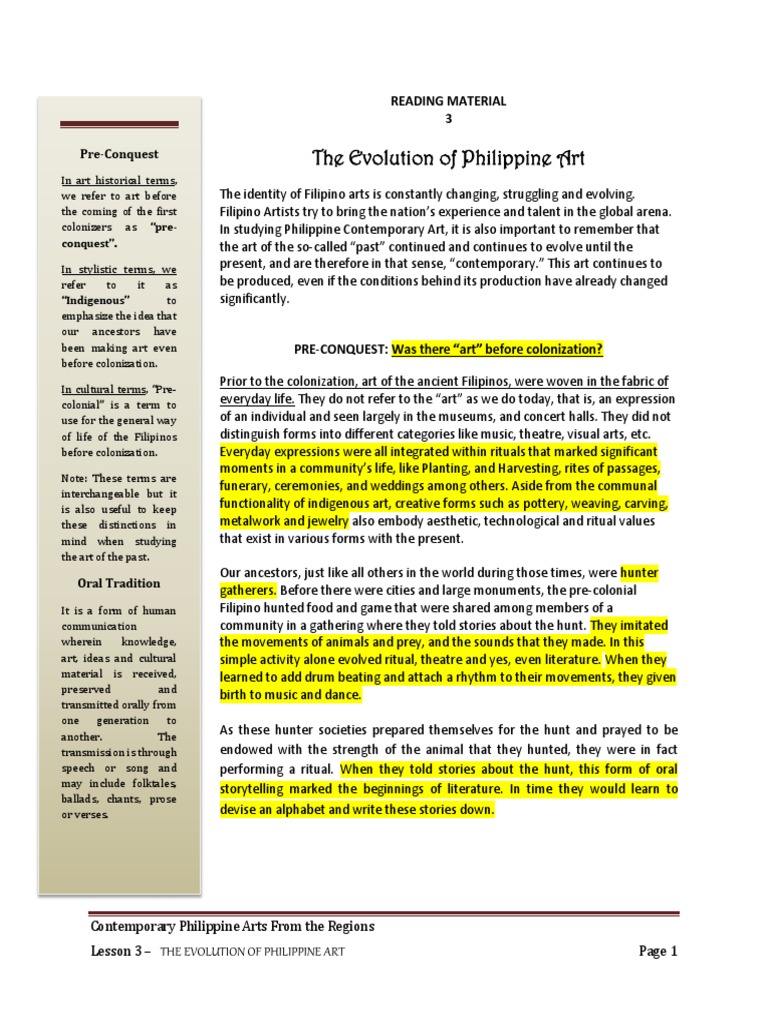 The Evolution of Philippine Art: Pre-Conquest | PDF | Philippines | Weaving