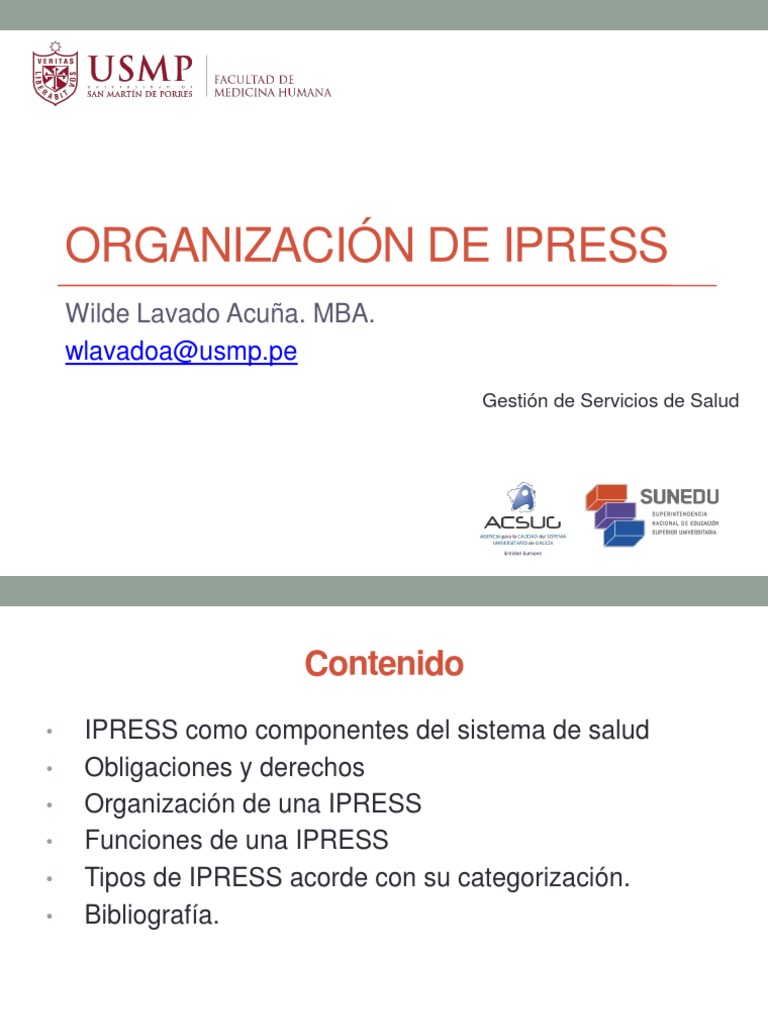 Organización y Funciones de IPRESS | PDF | Hospital | Sistema de salud