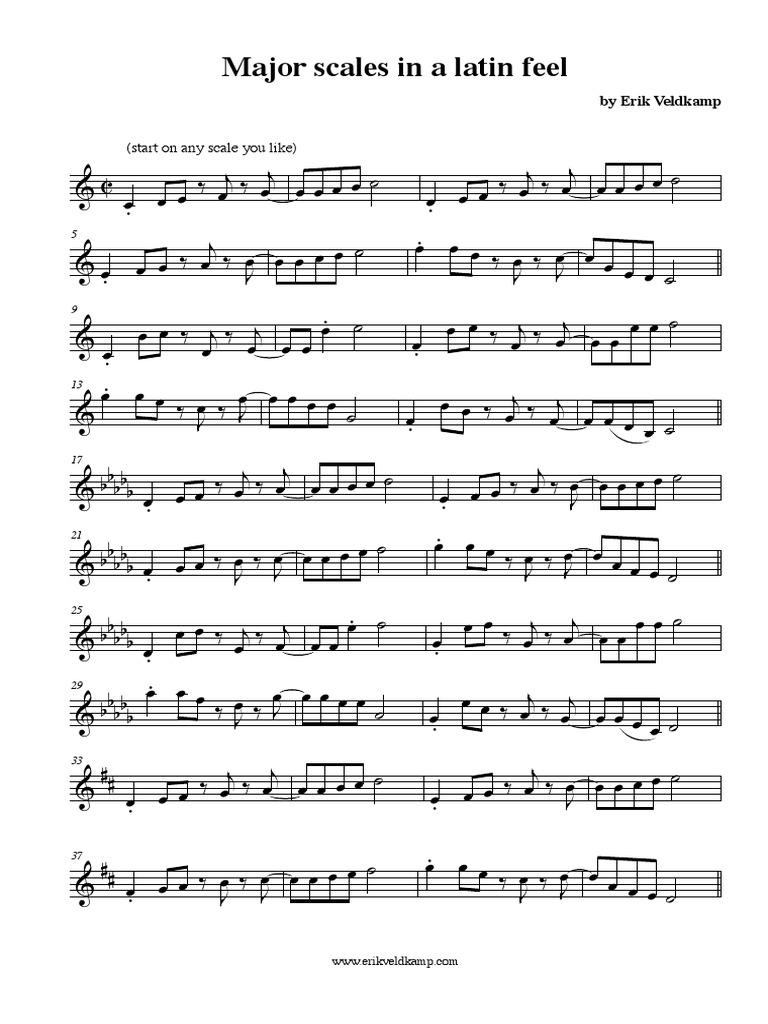 Major Scales in A Latin Feel | PDF