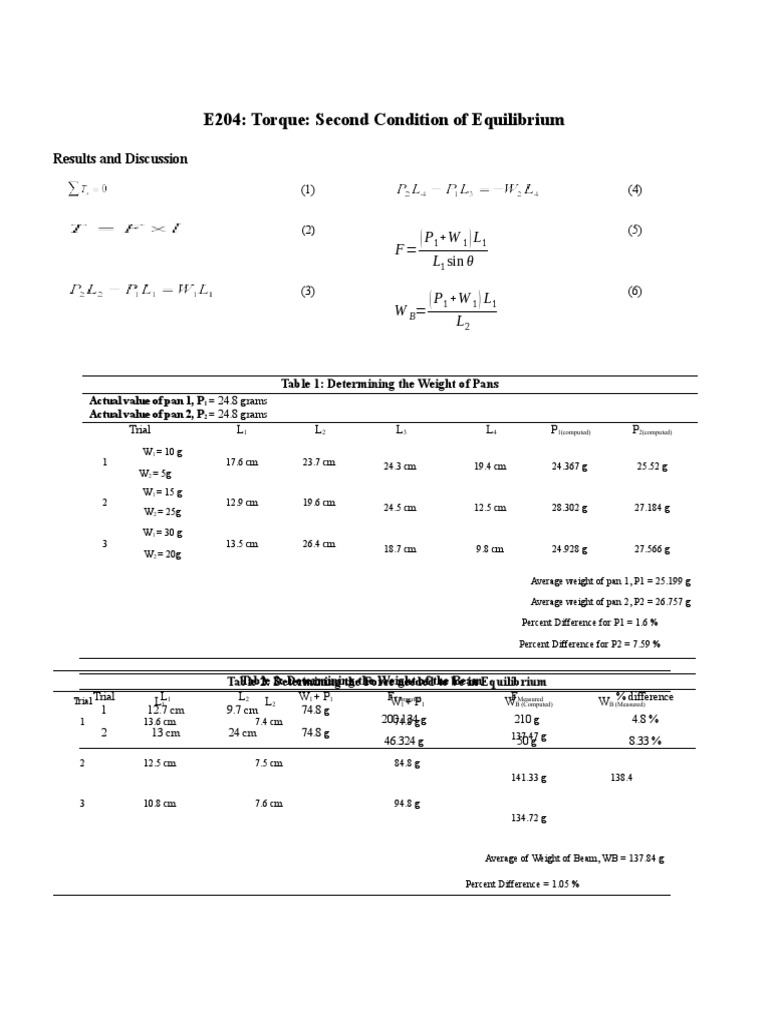 Torque - Second Condition of Equilibrium | PDF | Force | Torque
