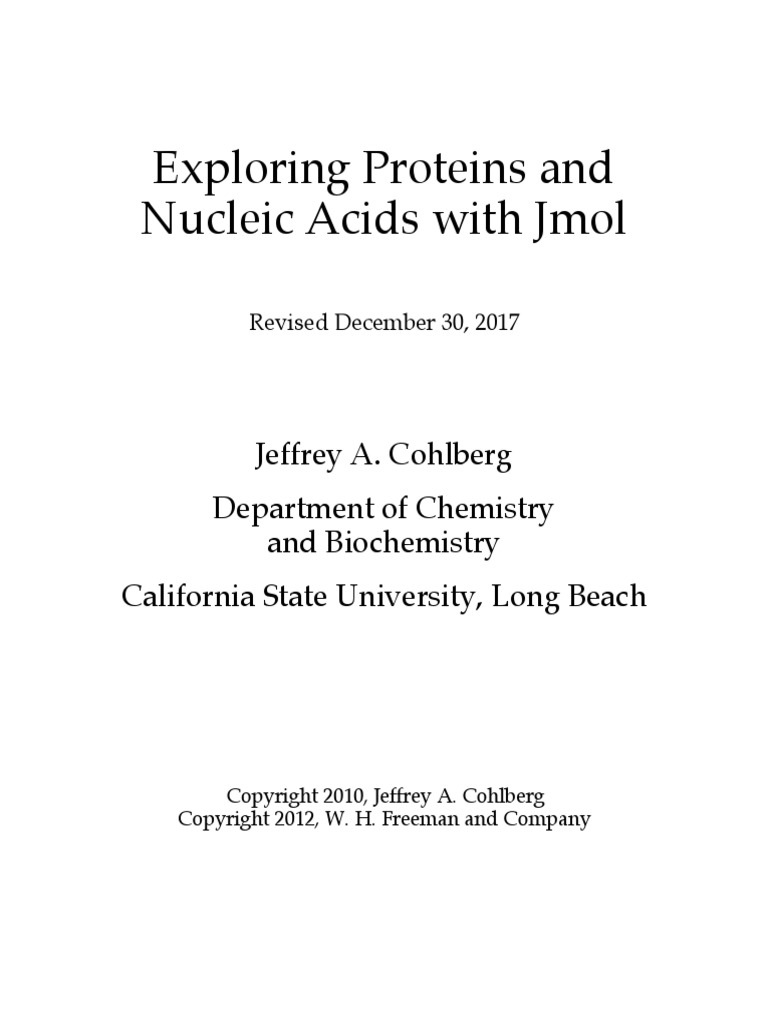Exploring Proteins and Nucleic Acids With Jmol | PDF | Beta Sheet ...