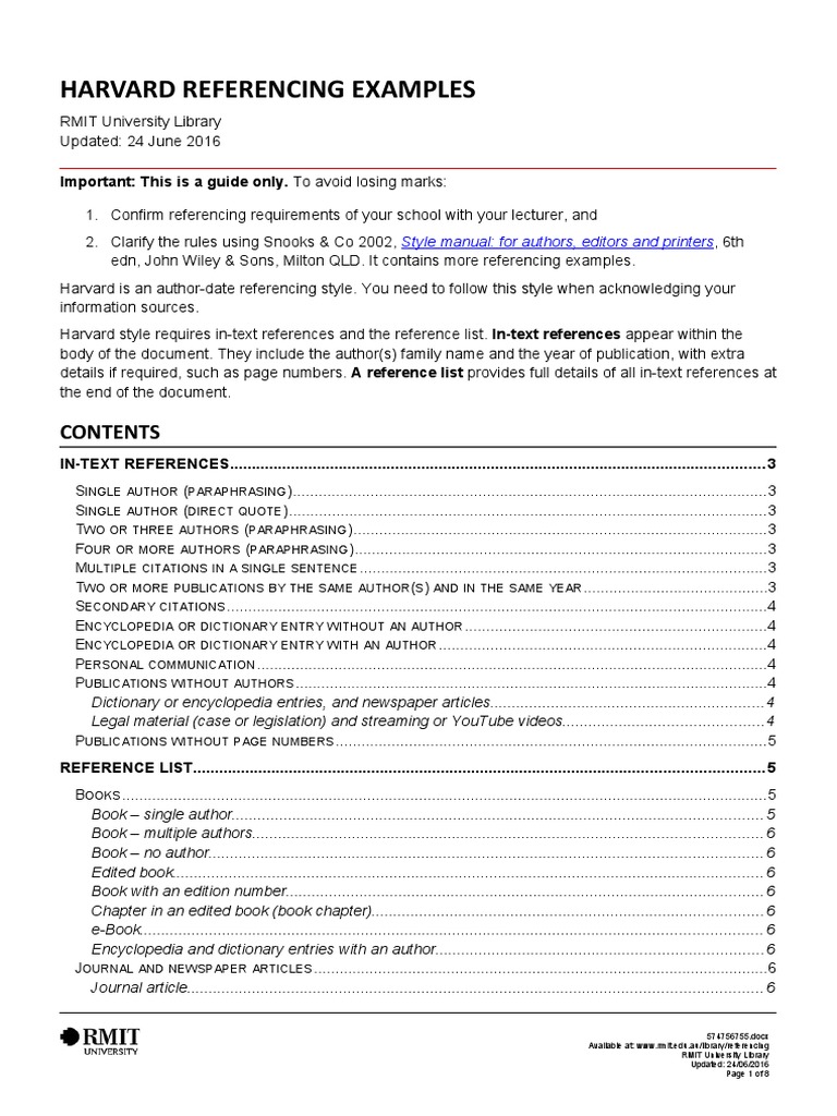 Harvard Reference Manual-1 | PDF | Books | Encyclopedias