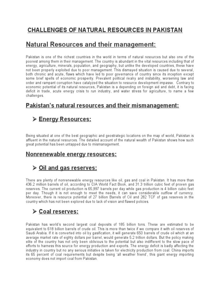 Challenges of Natural Resources 176.... | PDF | Indus River | Economies