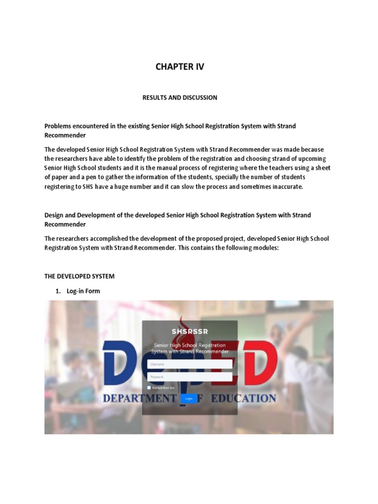 Senior High School Registration System | PDF | Usability | User (Computing)