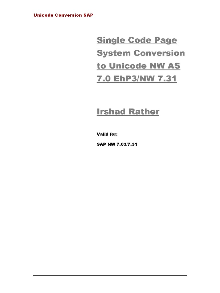 SAP Unicode Conversion | PDF