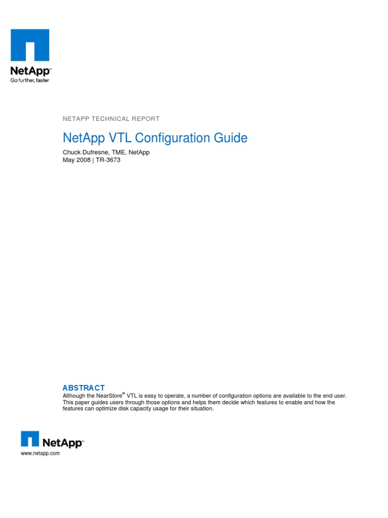 NetApp VTL Config Guide | PDF | Backup | Hard Disk Drive