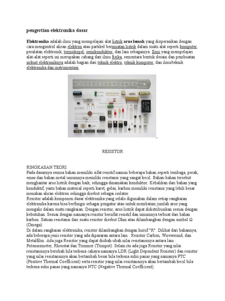 Pengertian Elektronika Dasar | PDF